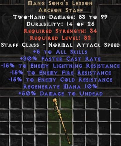 Mang Song's Lesson -15% to All - East Non-Ladder - D2RPG.com